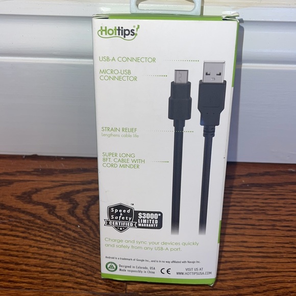Hottips | Other | Brand New Hottips Micro Usb Connector Super Long 8ft ...